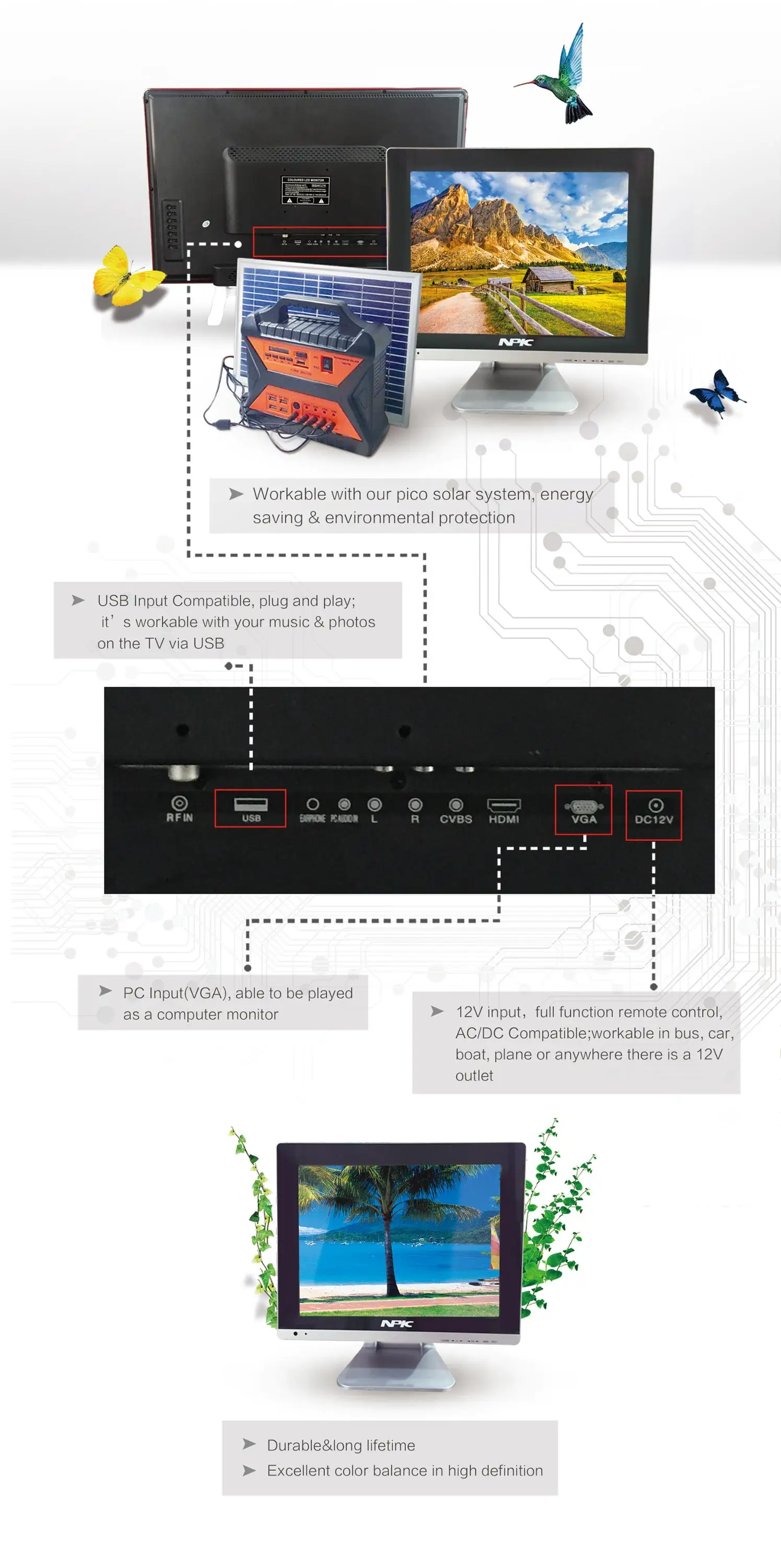 Portable Sun Green Power Off Grid Good Quality 12v Dc Solar Tv Kit ...