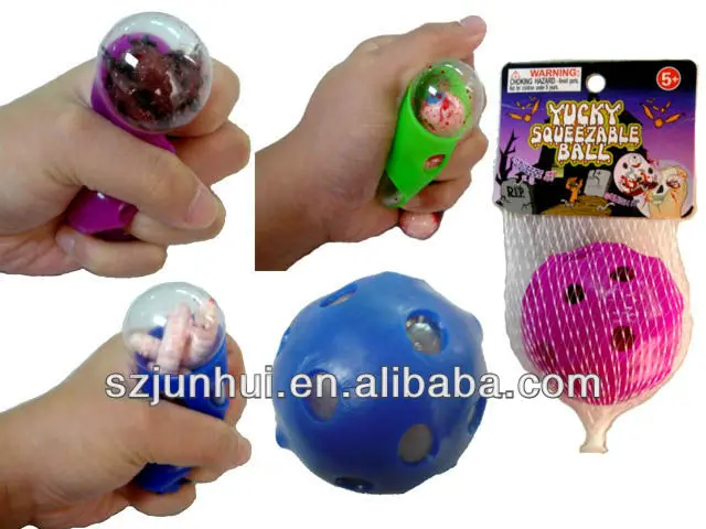 Squeeze Yucky Ball with Worms - Halloween Fun for Kids