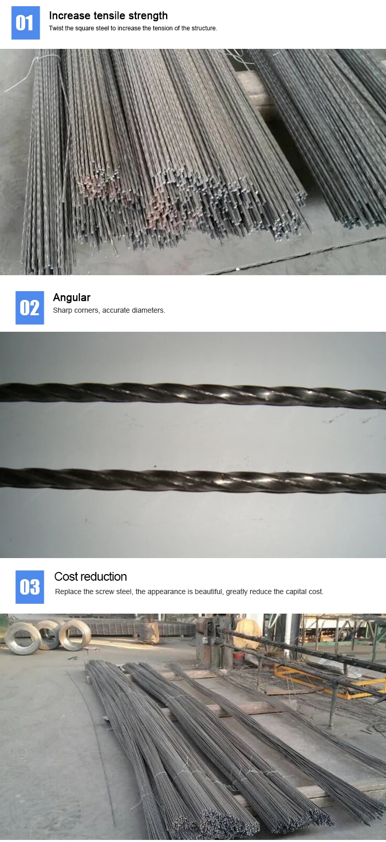 MS Bar Square Twisted Manufacturers - Cold Twisted Bars