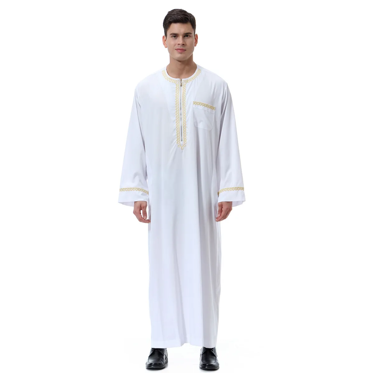 A6168 Men Middle Eastern Malaysia India Loose Long Length Thobes Solid ...