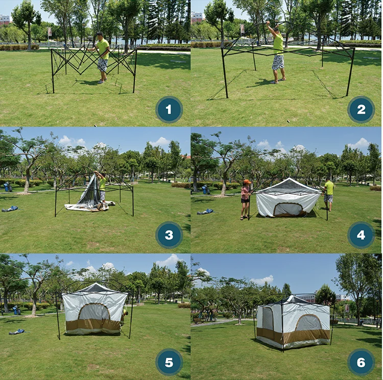 A Complete Set of Camping Tents and Windbreak Tents Hanging in Four ...