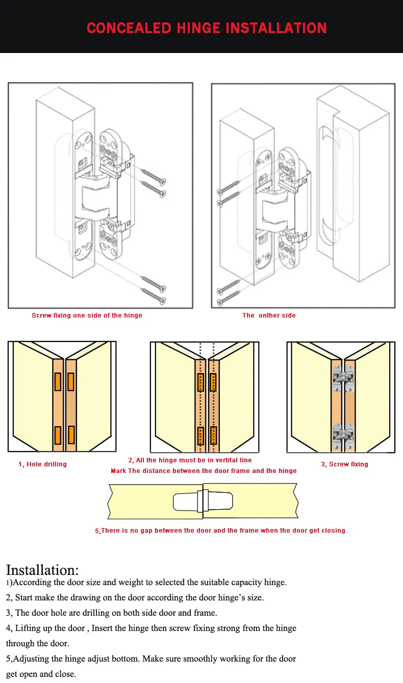 180 Degree Opening Angle Hiding Door Hinge - Buy 180 Degree Adjustable ...
