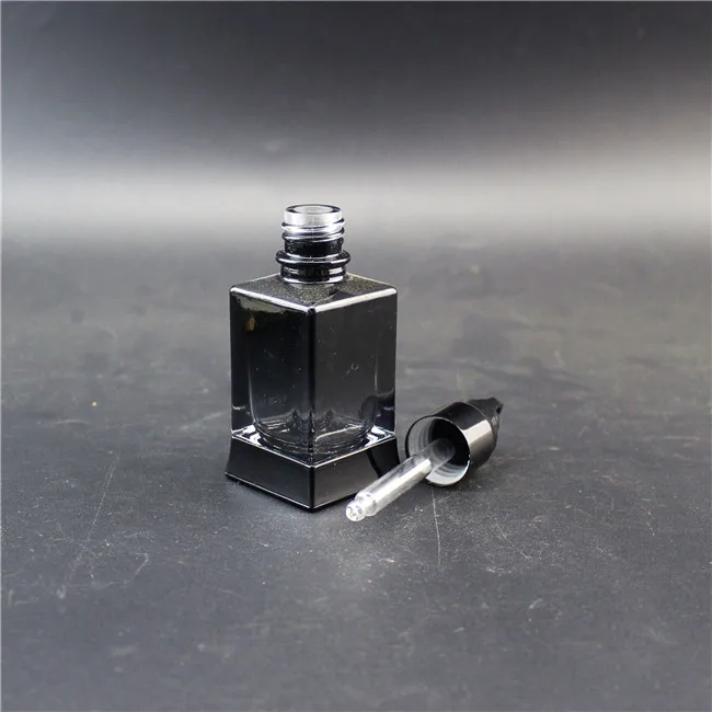 Factory Custom Black 30 Ml Luxury Square Glass Dropper Bottle 1 Oz ...