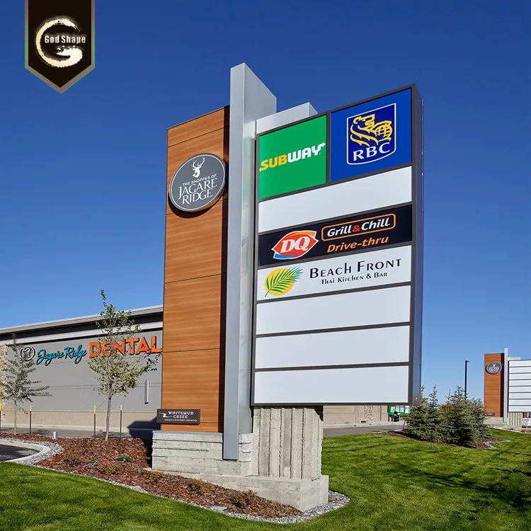 Customized Freestanding Signage Outdoor Pylon Sign Led Advertising ...