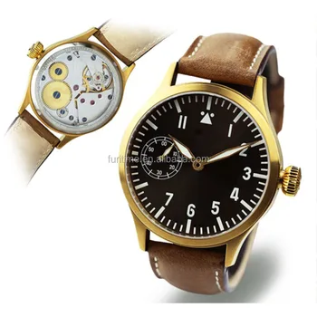 Luxury Eta 6497 Hand Winding Movement Brass Pilot Watches - Buy Eta ...