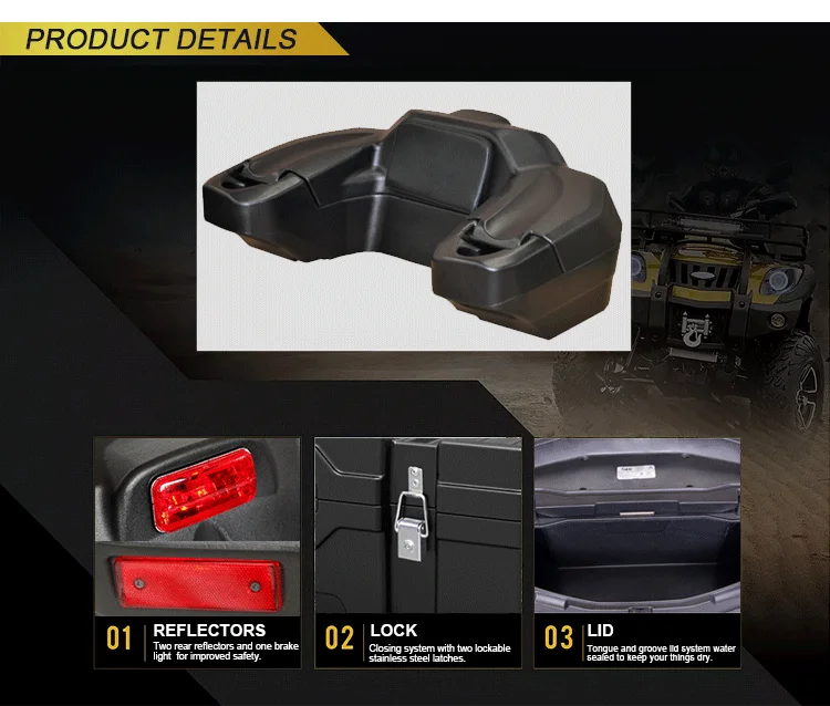 Atv Rear Cargo Box Motorcycle Rear Luggage Box Quad Rear Box - Buy Quad ...