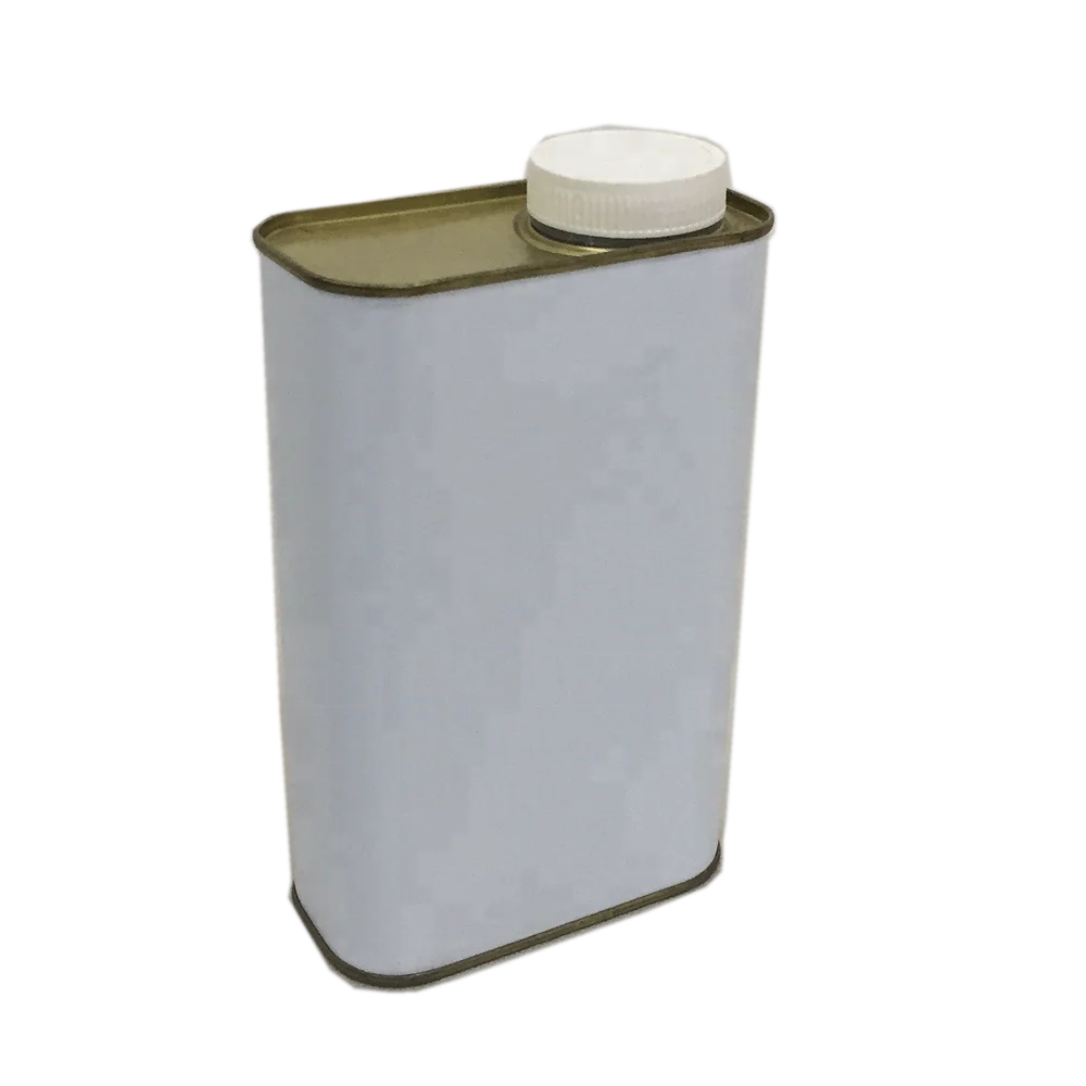 1 Liter Rectangular Metal Paint Chemical Tin Cans with Spout - Tin Cans PNG