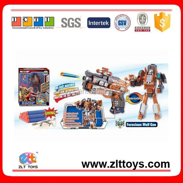 Metal Gun Transform Robot With Soft Bullet,Deformation Robot And Gun ...