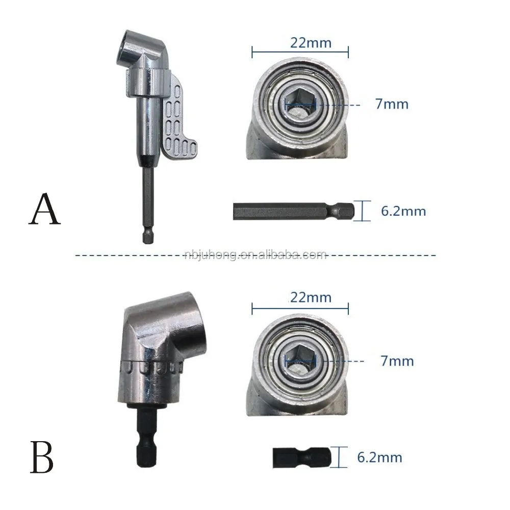 105 Degree Right Angle Head Screwdriver Extension 1/4 Hex Shank Angle ...