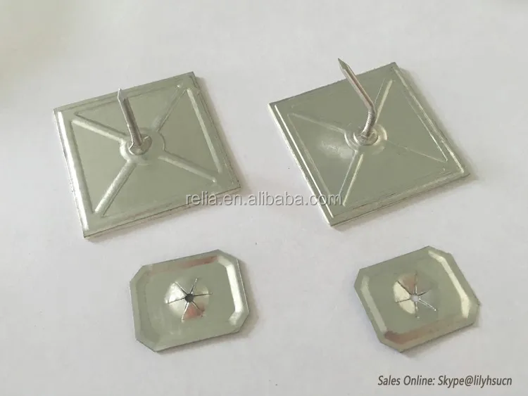 Steel Self Adhesive Stick Insulation Pin Base 35x35mm 2inch Self ...