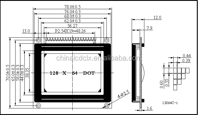 128x64 Graphics Dot Matrix 128*64 Lcd Display Screen Module - Buy ...