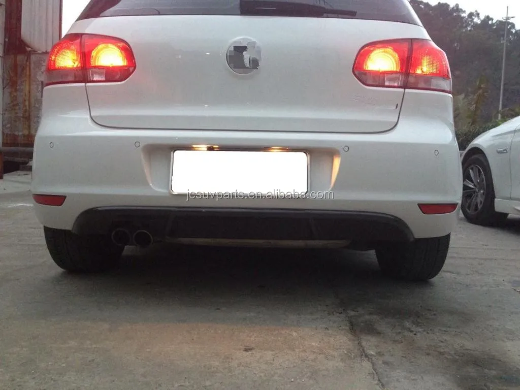 VW Golf 6 MK6 GTI Style Carbon Fiber Rear Bumper Diffuser
