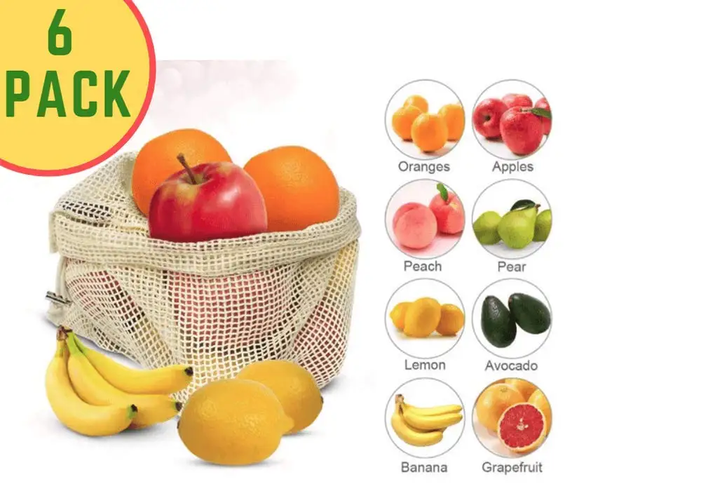 Eco Friendly Recycled Drawstring Mesh Bag String Shopping Washable Net ...