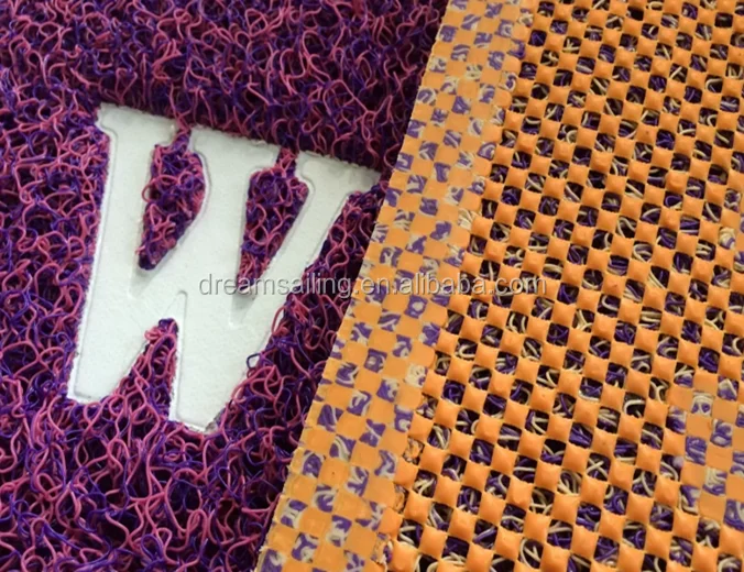 Vinyl Loop Or Mesh Matting Pvc Coil Cushion Mat With Grid Backing - Buy ...