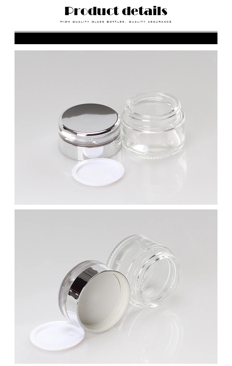 Cosmetic Packaging Luxury Cosmetic Jar 20g 30g 50g Glass Jar| Alibaba.com
