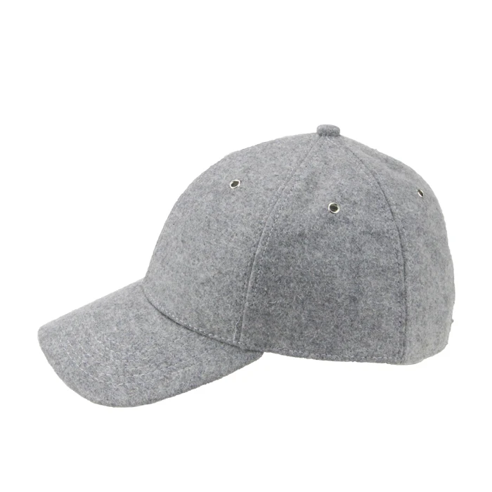 Light Gray Wholesale Wool 6 Panel Short Brim Sublimated Baseball Caps ...