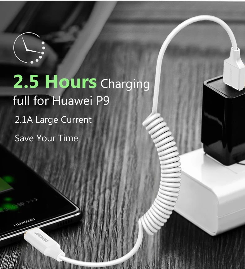 Tpu Spring Cable Usb 2.0 A To Type-c Data 2a Fast Charger Cable For ...