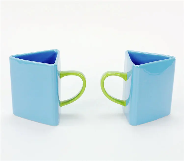 Household Different Color Printed Triangle Shape Couple Creative 3d Mug ...