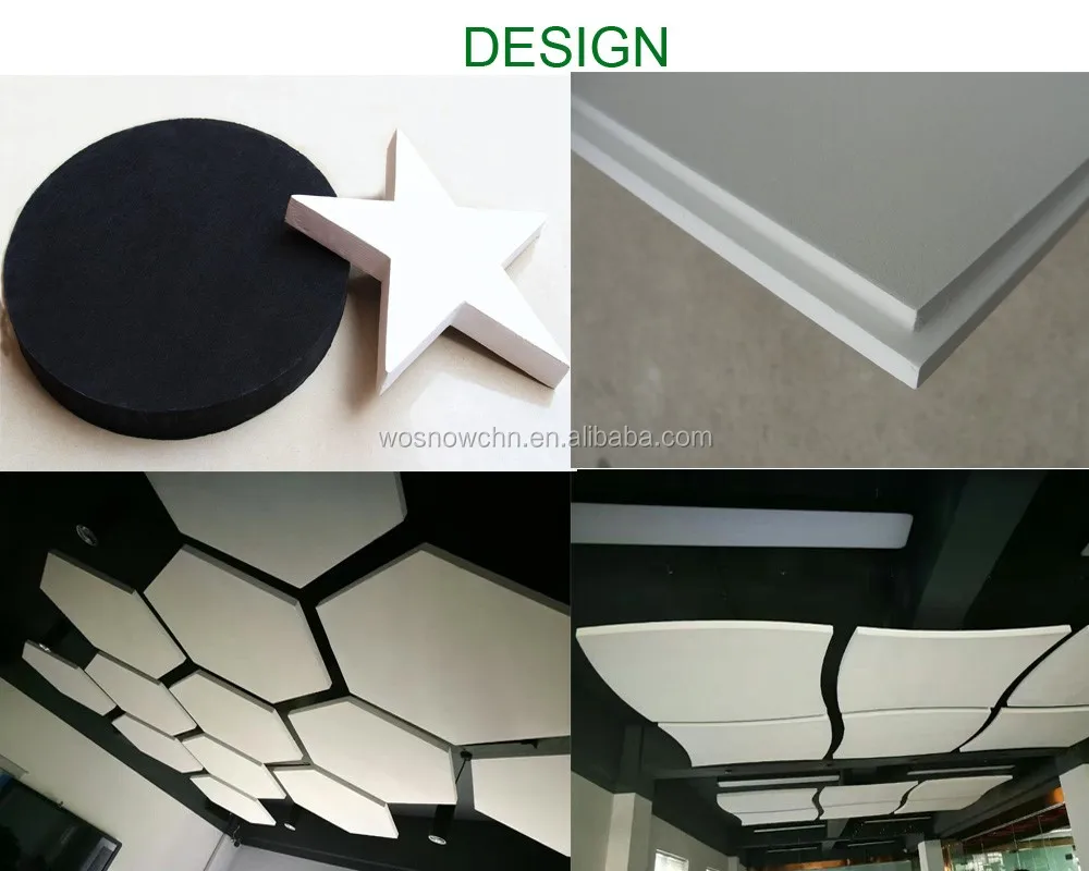 Suspended Board Hexagon Fiberglass Acoustic Ceiling Cloud