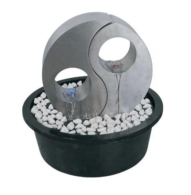 Stainless Steel Outdoor Garden Waterfall Display Indoor Office Fountain ...