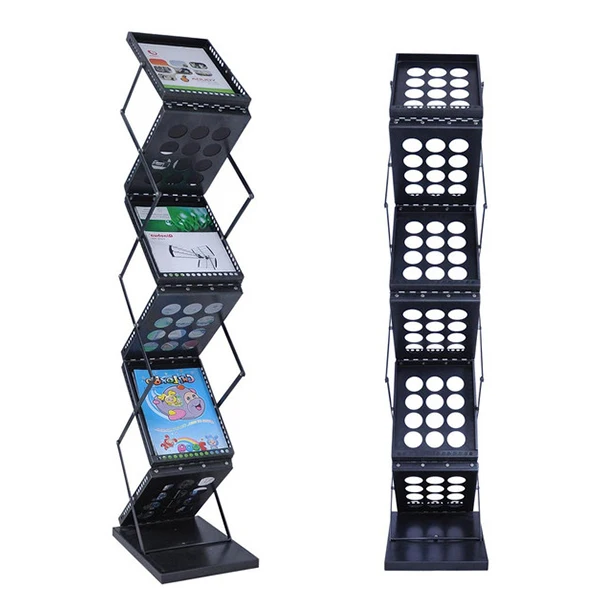 Matel Literature Rack 4-pocket Portable Collapsible Literature Stand ...