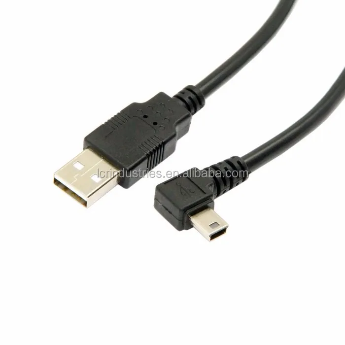 90 Degree Left Right Angle Mini Usb Cable Mini Usb 2.0 Data Charger ...