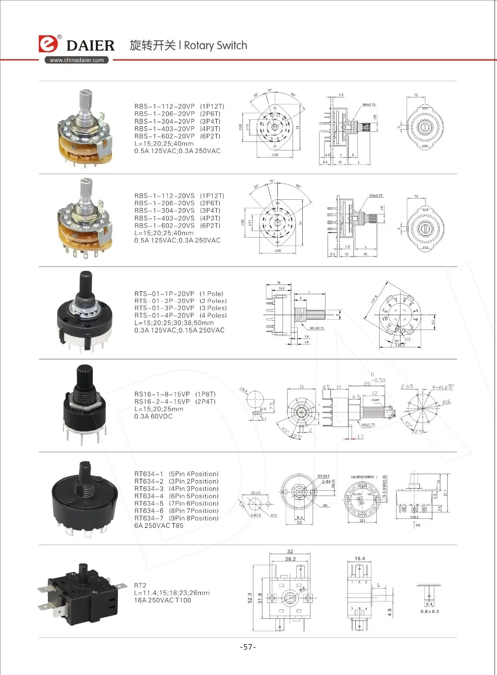 Metal 1/2/3/4/6 Poles 2/3/4/6/12 Position Electric Rotary Switch - Buy ...