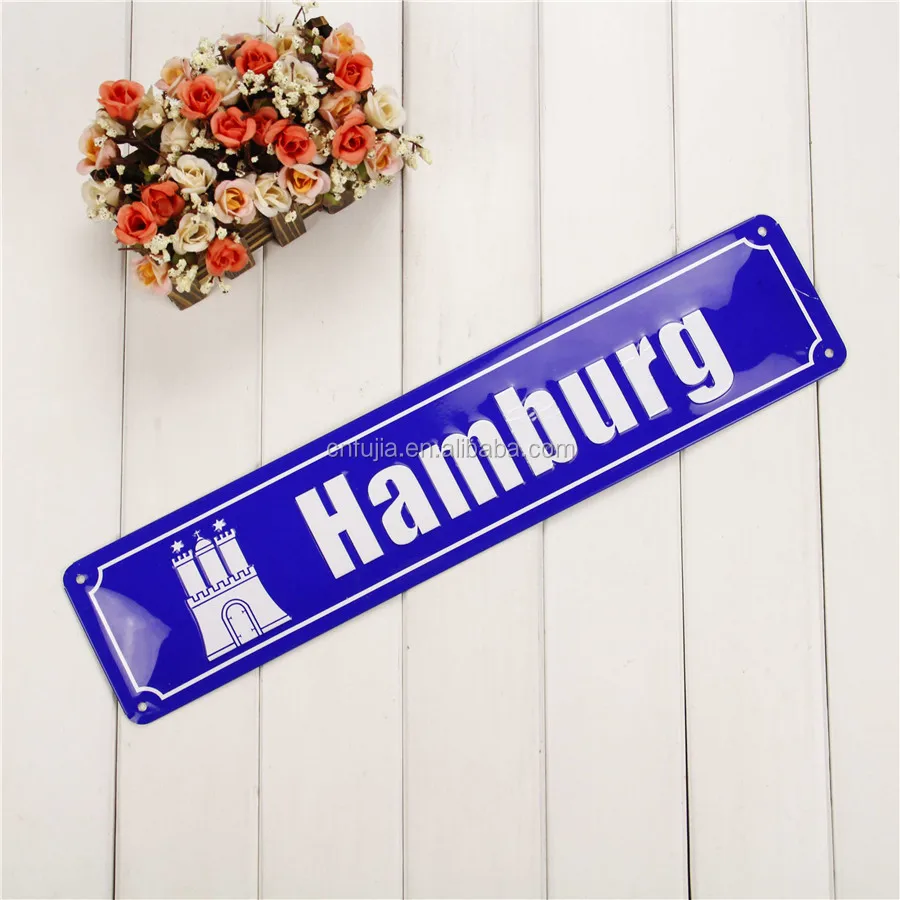 Oem Directional Aluminum Embossed Metal Road Plates Street Sign - Buy ...
