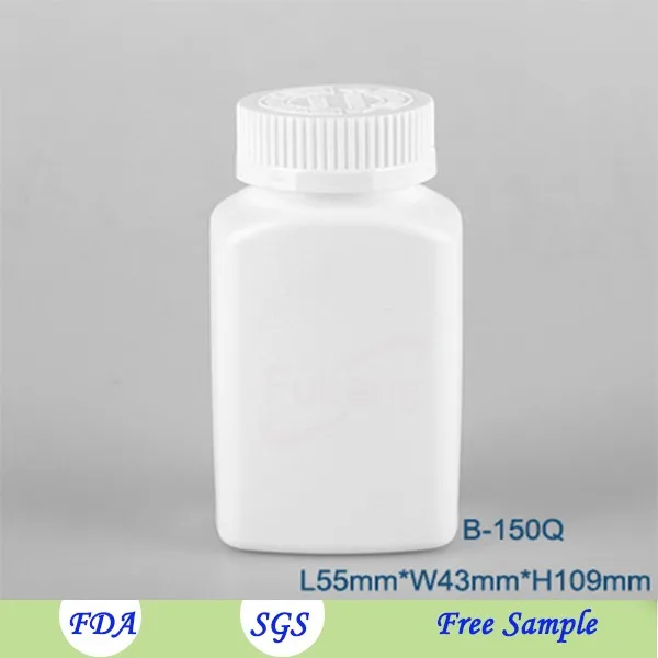 150cc HDPE White Square Pill Bottle - Eco-Friendly & BPA Free