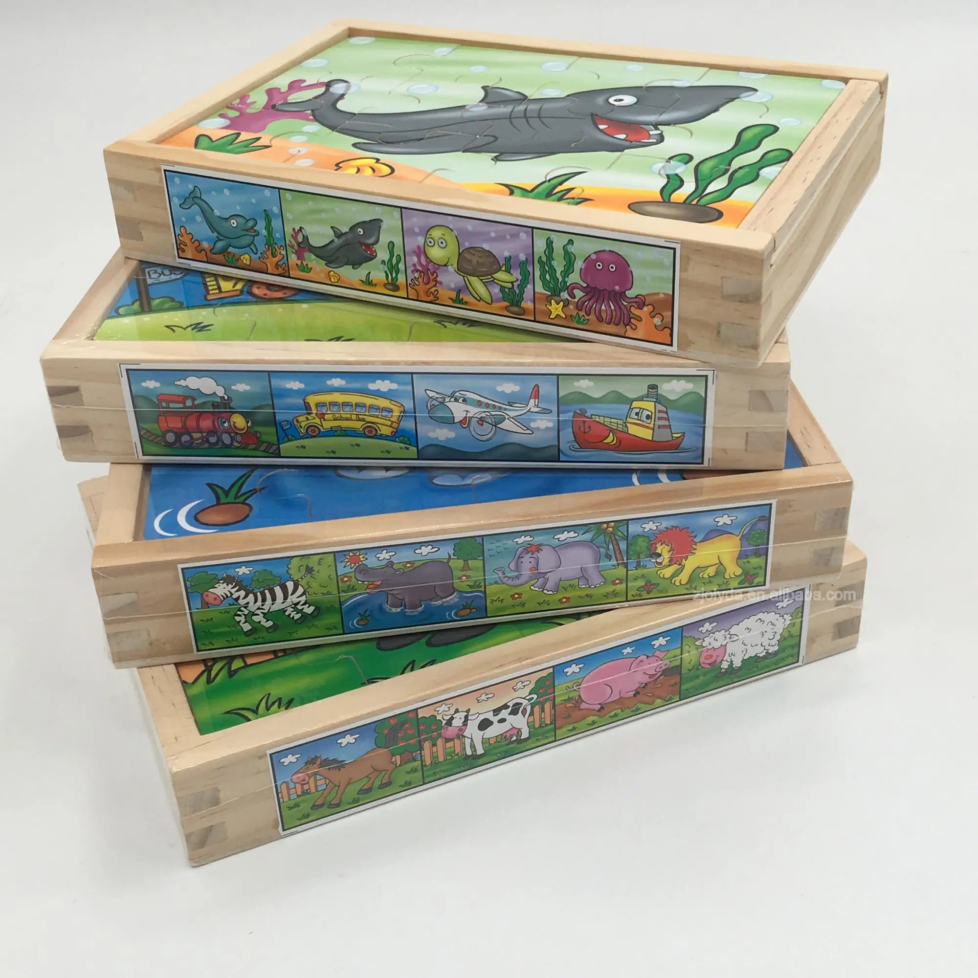 Wild Animal Jigsaw Puzzle In Wooden Box 4 Puzzles Included - Buy Puzzle ...