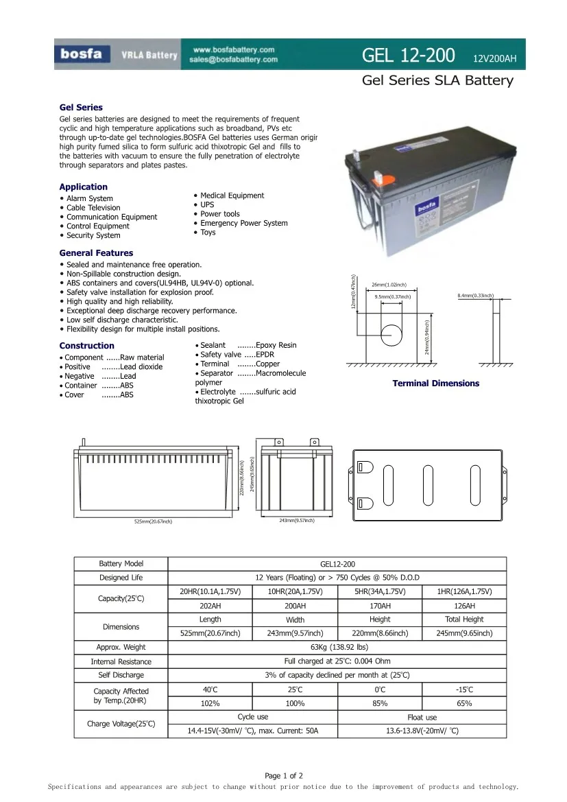 Smf Battery Made In China 12v 200ah Deep Cycle Gel Battery For Solar ...