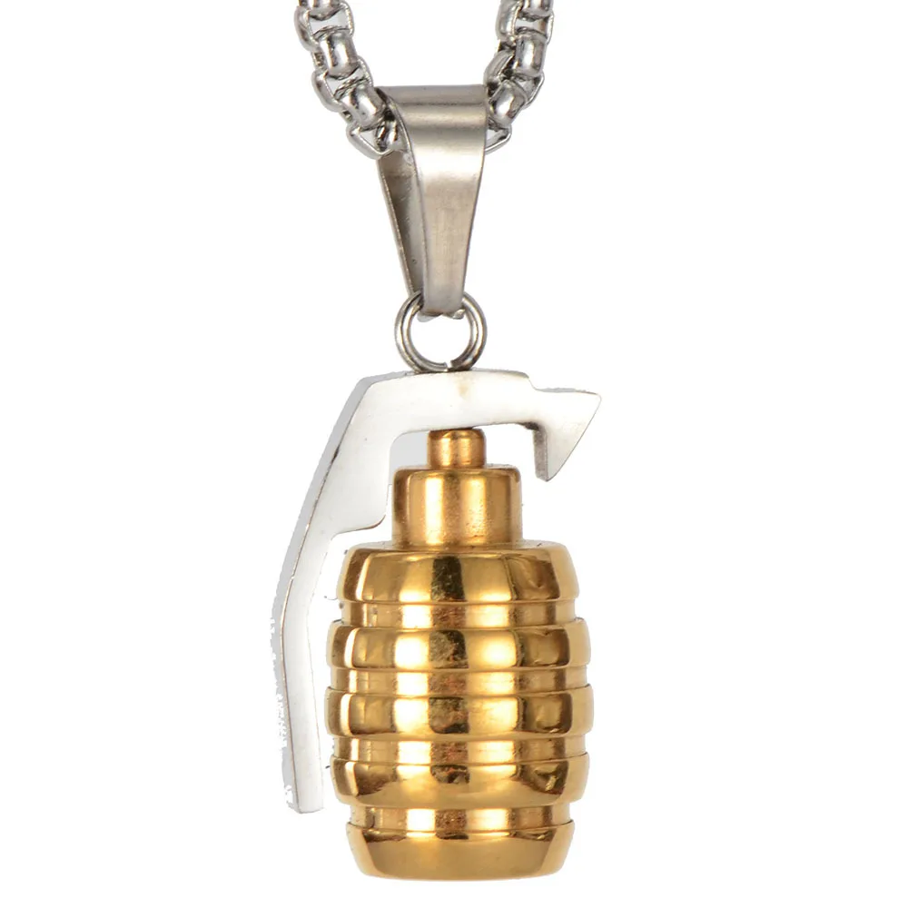 Bomb Gold Pendant Necklace Non-mainstream European And American Fashion ...