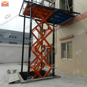 Scissor Cargo Lift/ Warehouse Elevator Lift / Guide Rail Lift For Cargo ...