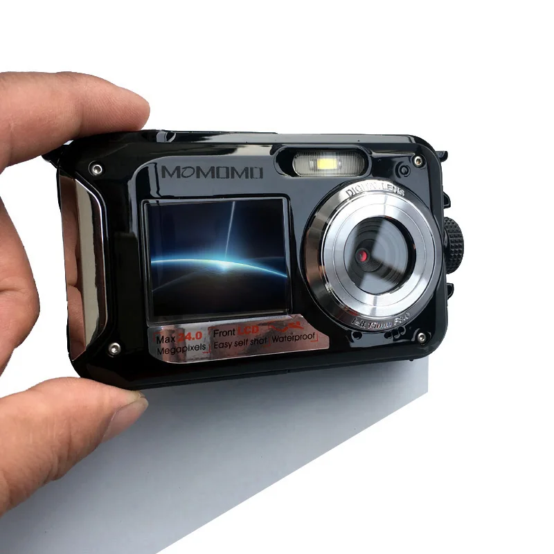 24mp Double Screens Waterproof Digital Camera,2.7 Inch +1.8 Inch ...