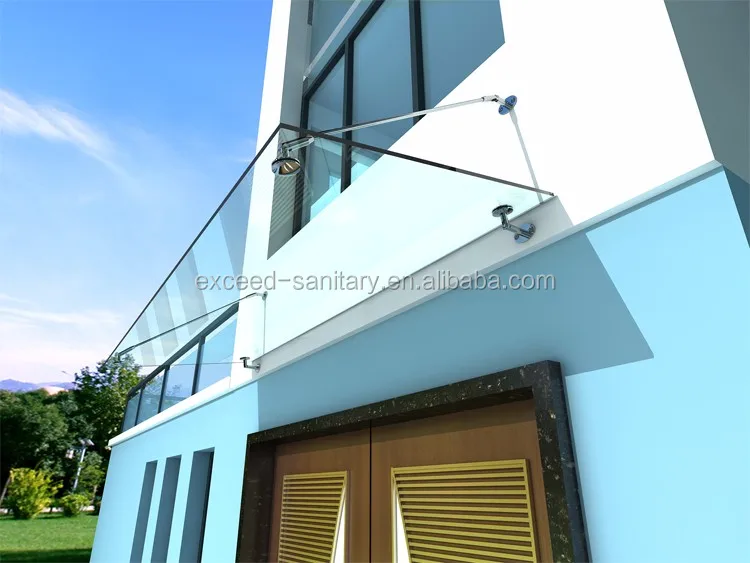 Glass Awning Canopy With Stainless Steel Support Bar - Buy Glass ...