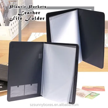 A4 Leather Frosted Pp/pvc Pockets File Folder With Pen Holder - Buy A4 ...