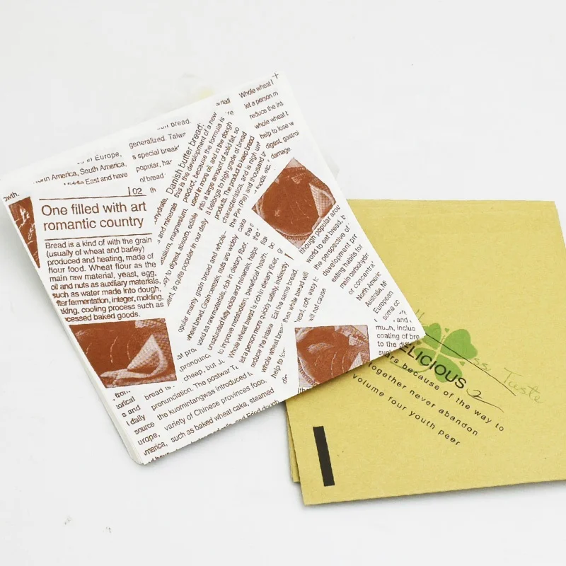 Custom Logo Disposable Wax Waffle Paper Bag - Oil Proof