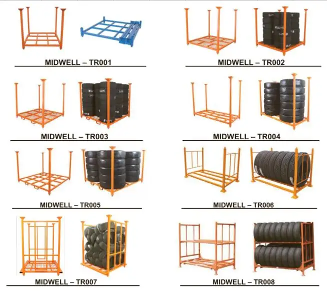 Powder Coated Storage Heavy Duty Steel Metal Cage Tyre Pallet Stillages ...