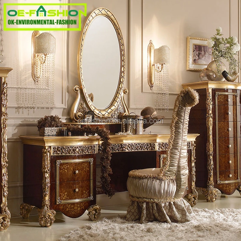 OE-FASHION French Style Dressing Table & Stool Set
