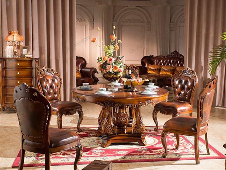 Wholesale Classical American Style Wooden Dining Table Set