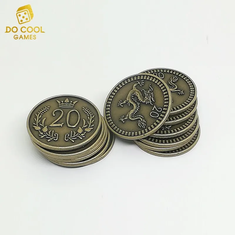 Antique Custom Metal Tokens for Board Games - Free Sample