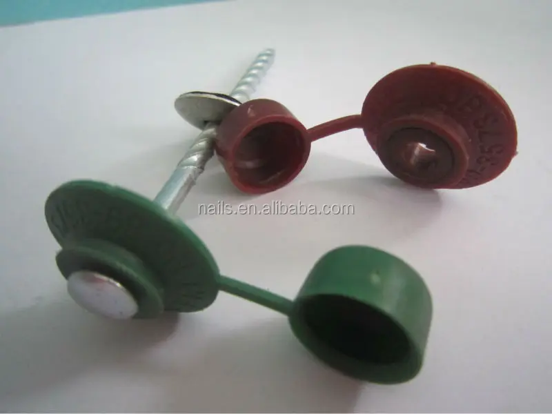 Roofing Screw Nails With Plastic Cover Head Nail 120mm X4.5mm Diameter ...