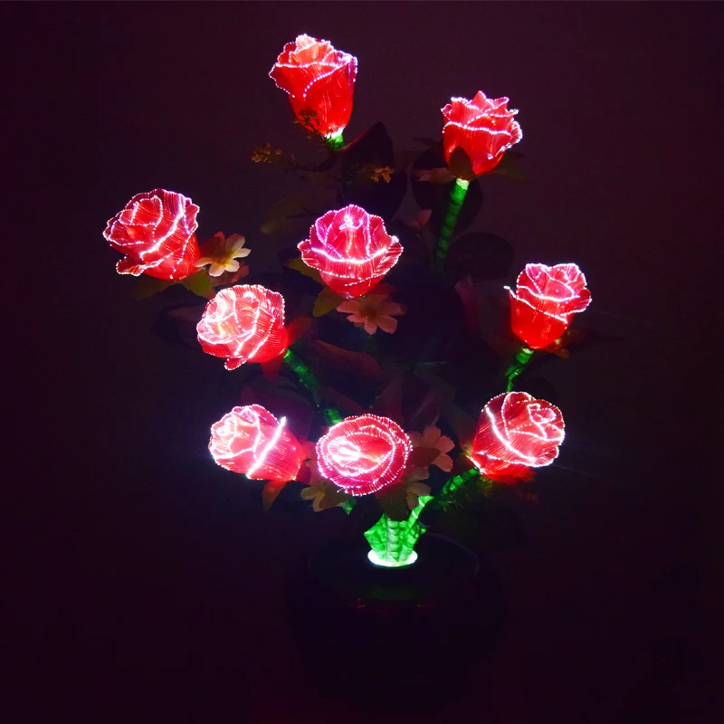Fiber Optic Flower Light For Home Decoration,Red Rose Light - Buy Fiber ...