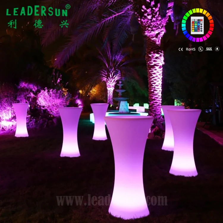 Standing Night Club Bar Plastic Led Furniture Set Round Cocktail Table ...