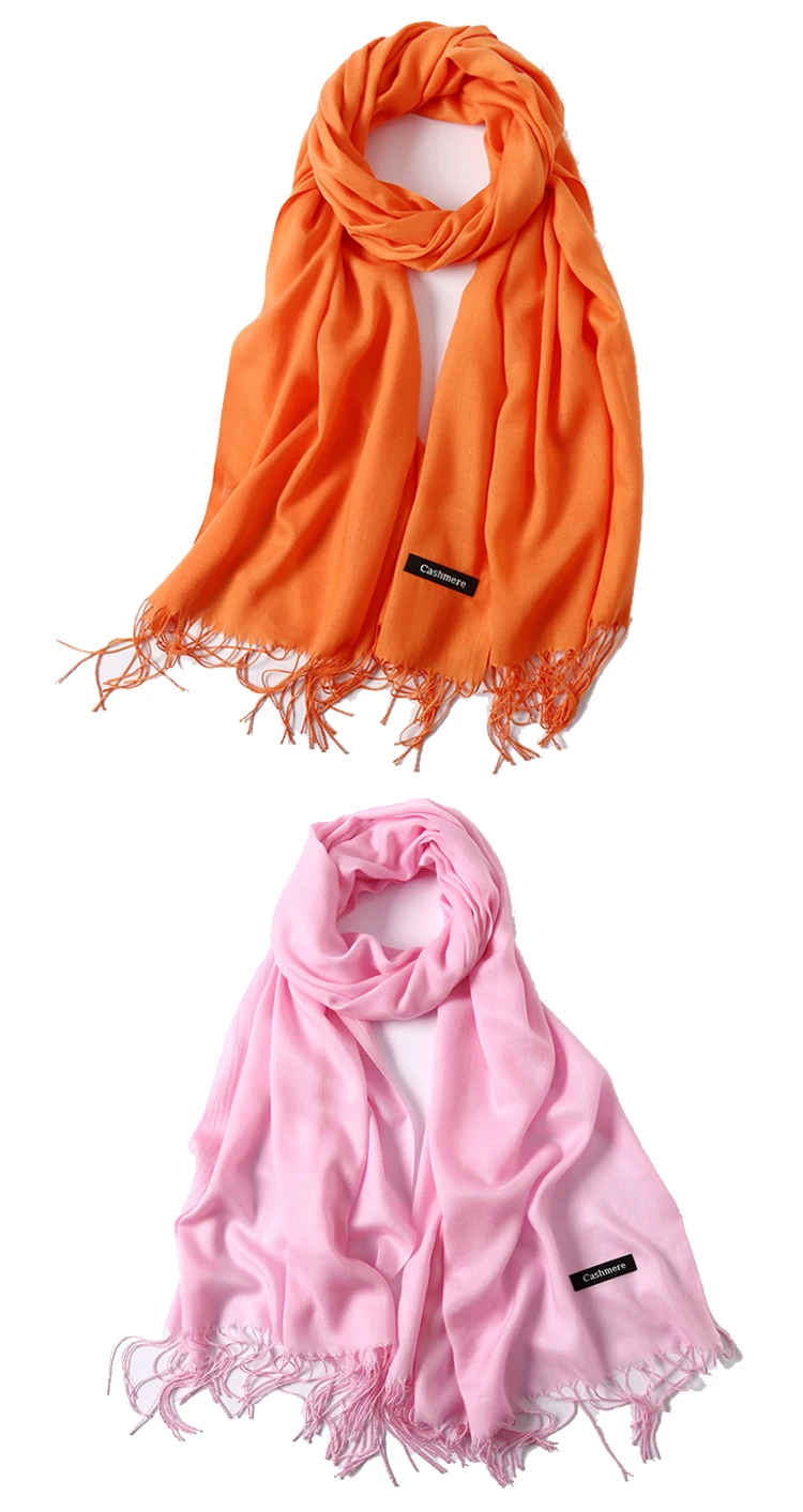 Fashion Wool Cashmere Two Tone Color Pashmina Scarf - Buy Pashmina ...