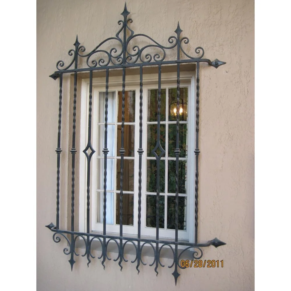Ornamental Wrought Iron Window Grille Design - Buy Wrought Iron Window ...