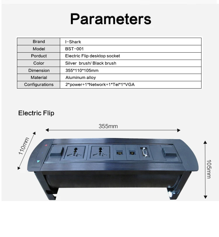 Uk Plug Touch Pop Up Automatic Flip Up 360degree Turn Desktop Socket ...