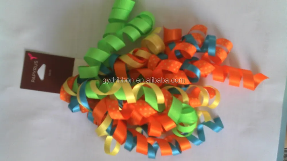 Christmas Printed Grosgrain Curly Ribbon,Fabric Present Bow,Woven Gift ...