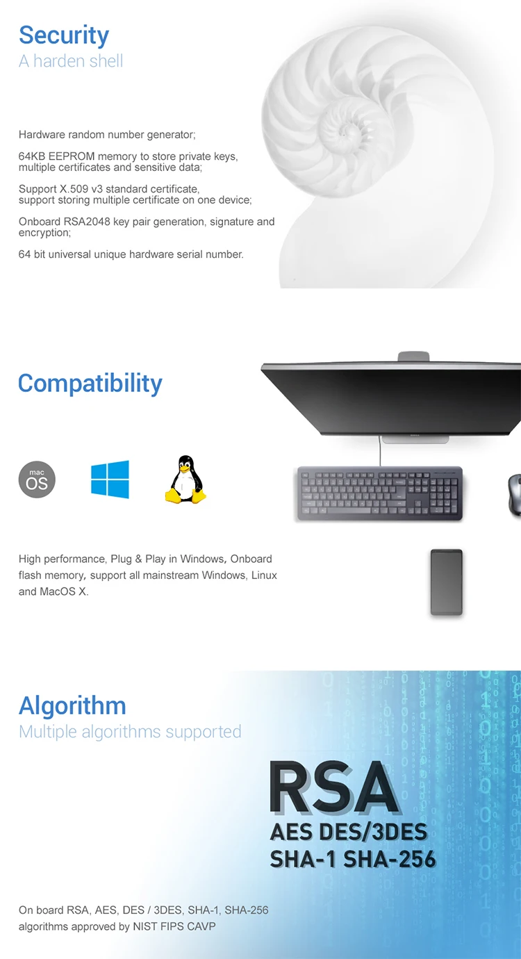 Secure PKI Identification USB Token EPass3003Auto - G5: Encrypted USB ...