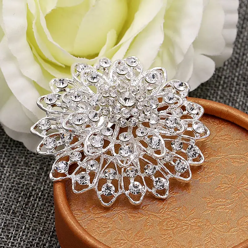 Cheap Business Casual Brooches For Suit Flower Rhinestone Brooch For ...